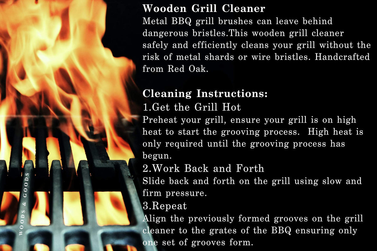 BBQ Grill Cleaner - Solid Oak – Woods and Goods